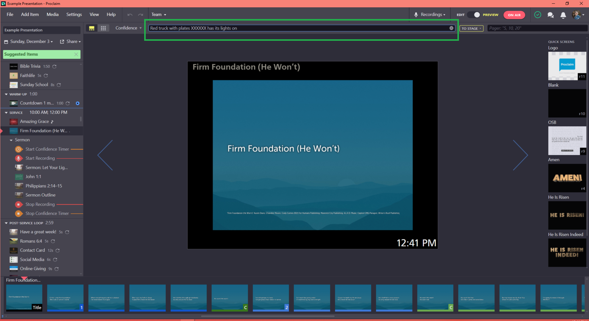 On-Screen Messages and Countdown Clocks – Proclaim