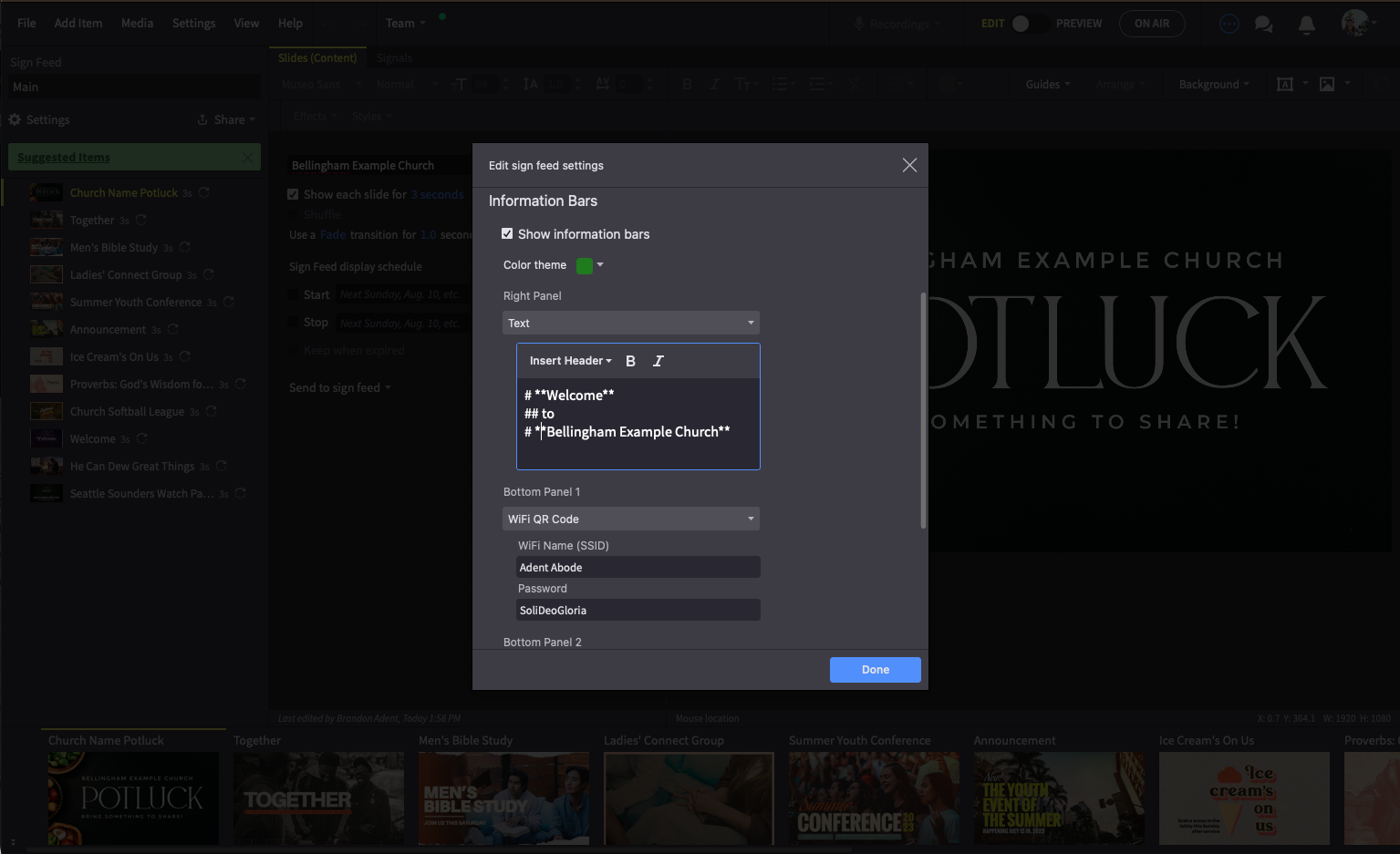 How to use text widgets in Digital Signage – Proclaim