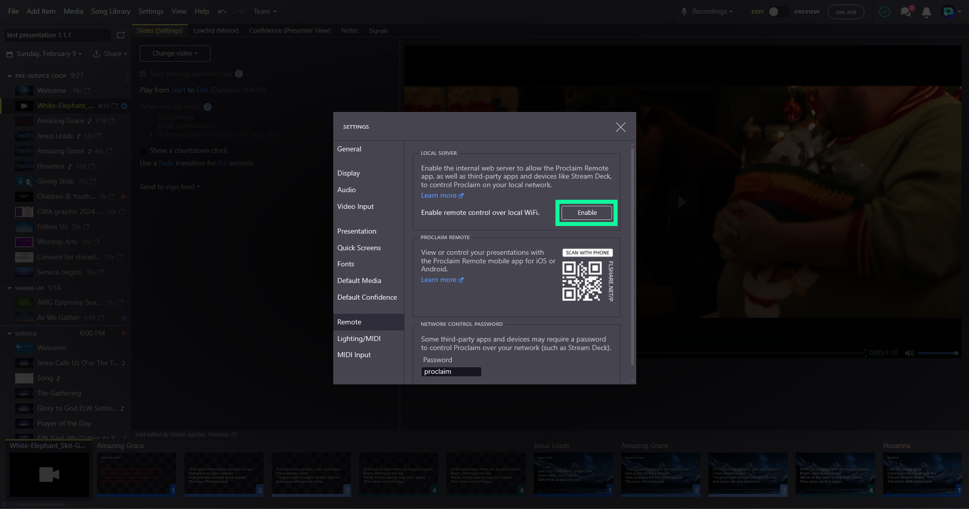 Stream-Deck Support – Proclaim