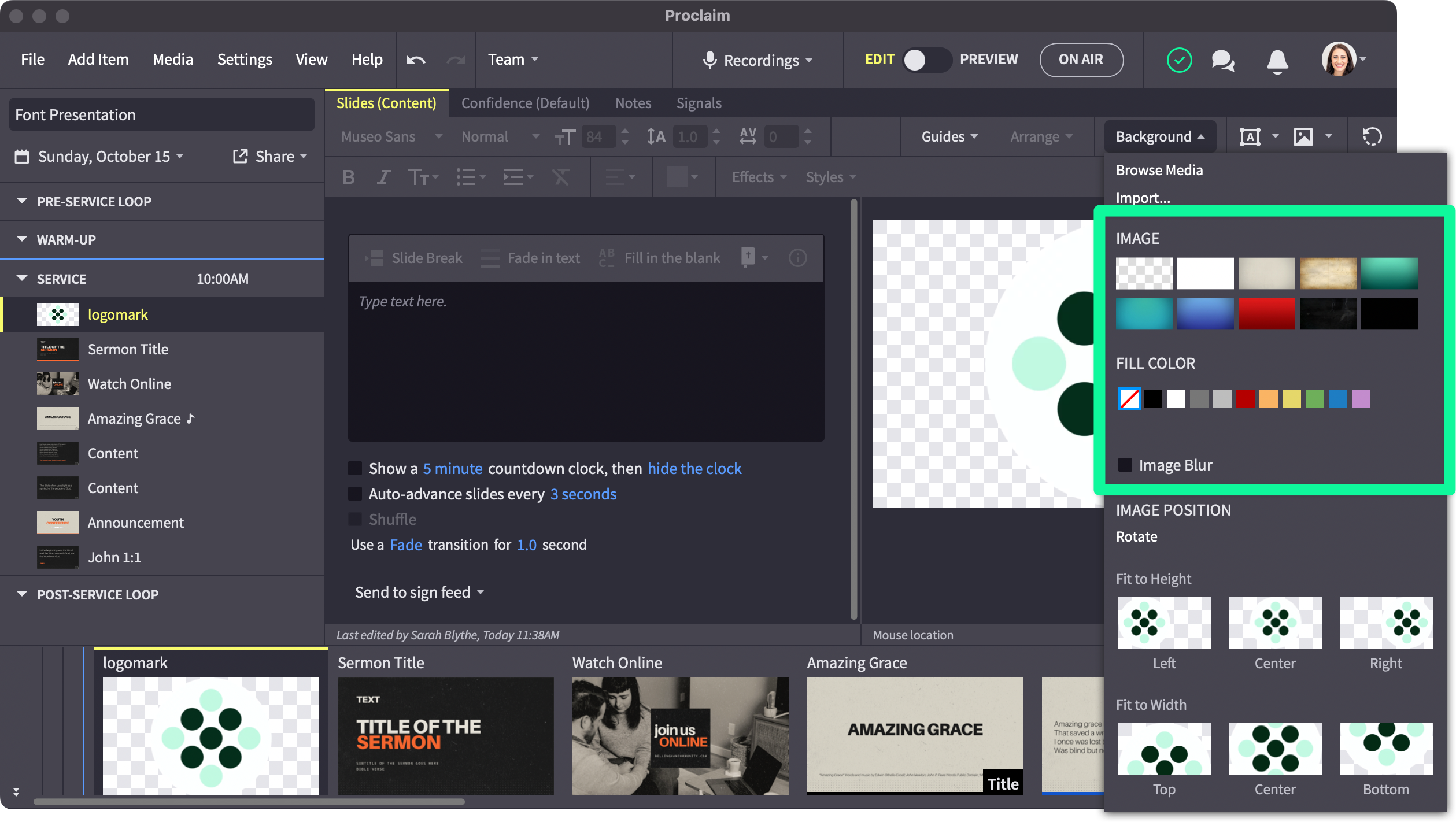 Add Images to a Presentation – Proclaim