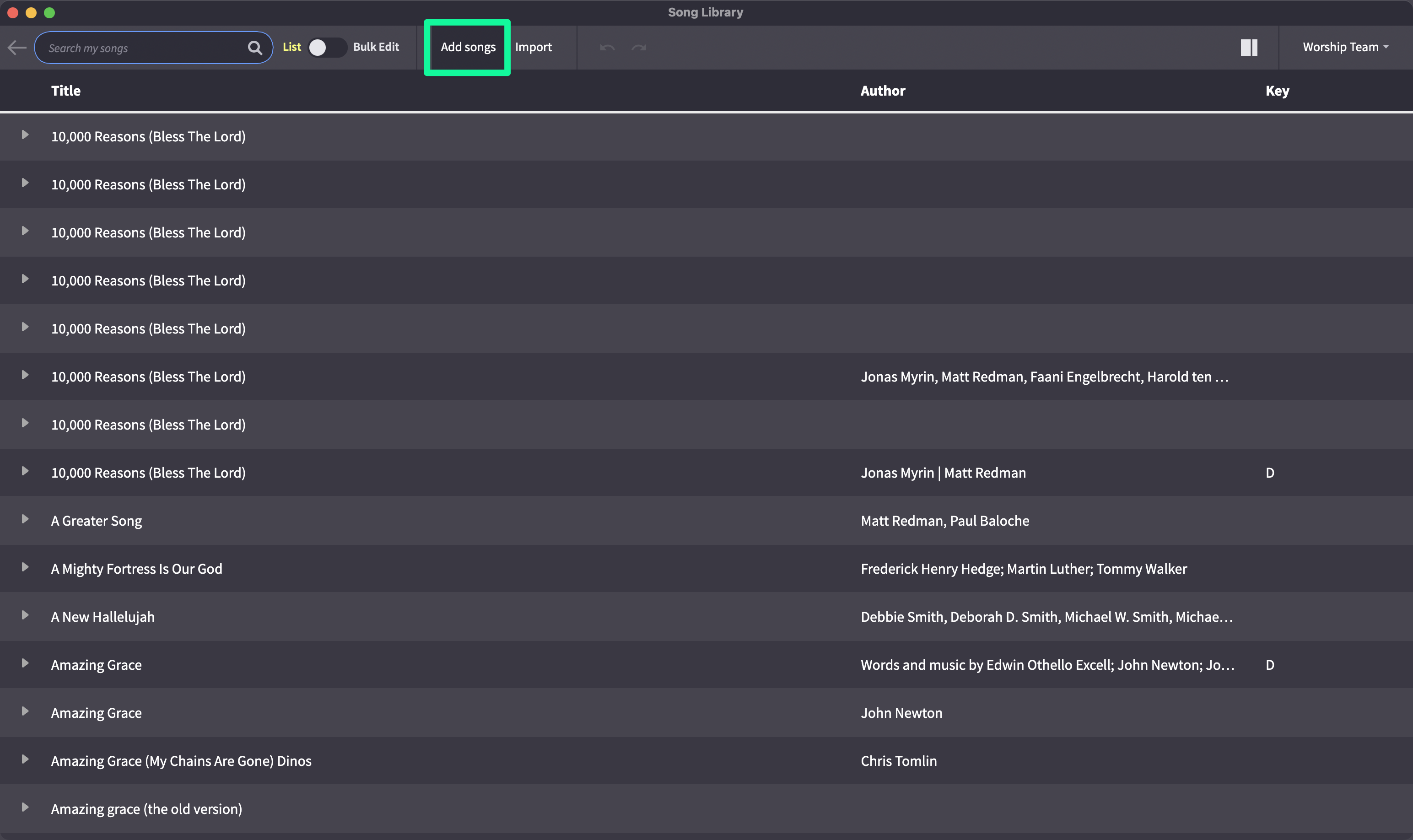 How to Use the Song Library – Proclaim