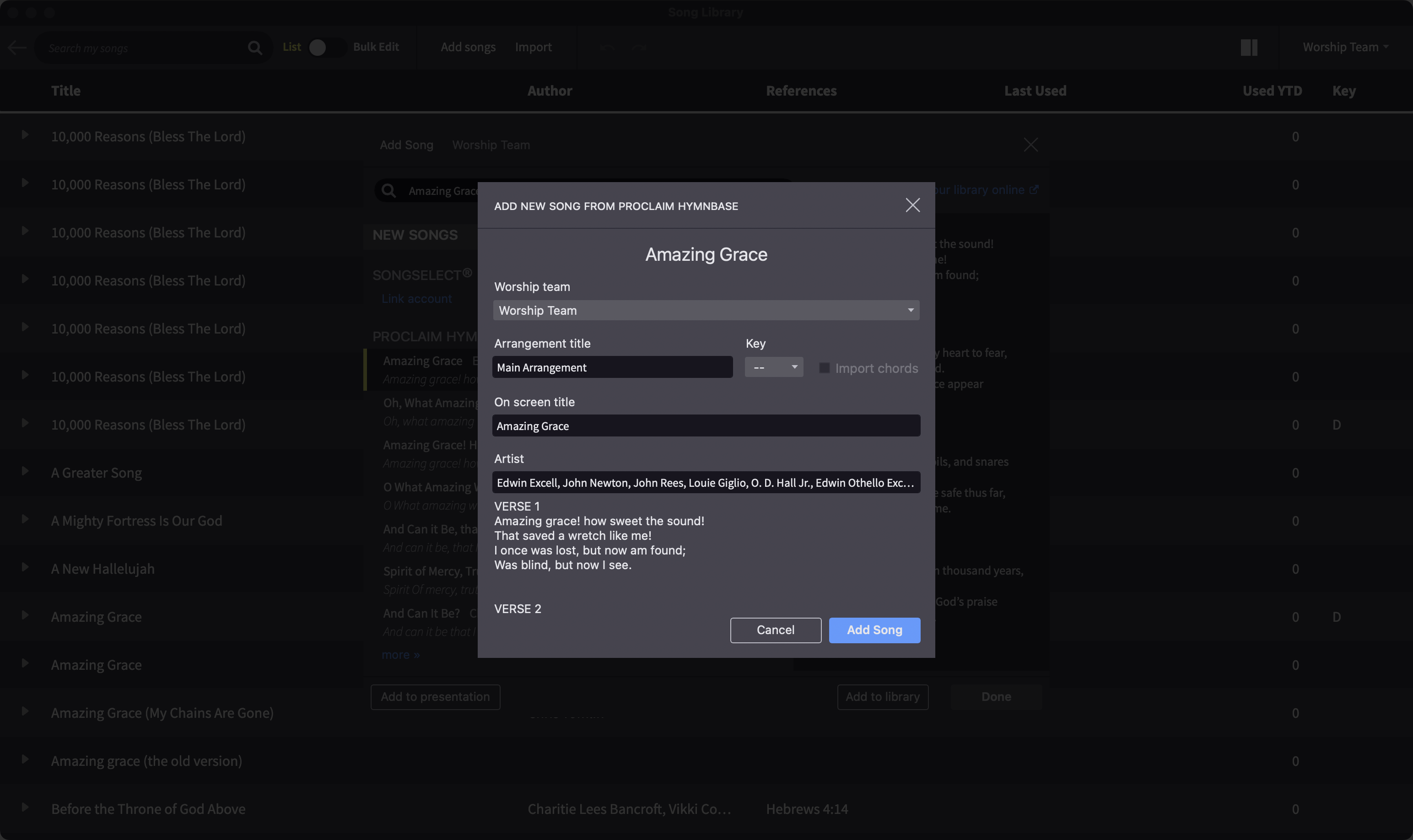 How to Use the Song Library – Proclaim